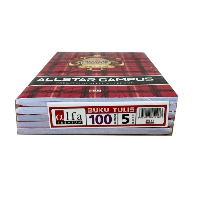 Jual Buku Tulis Panjang Alfa 100 Lembar (1 Pack Isi 5 Buku) | Shopee ...