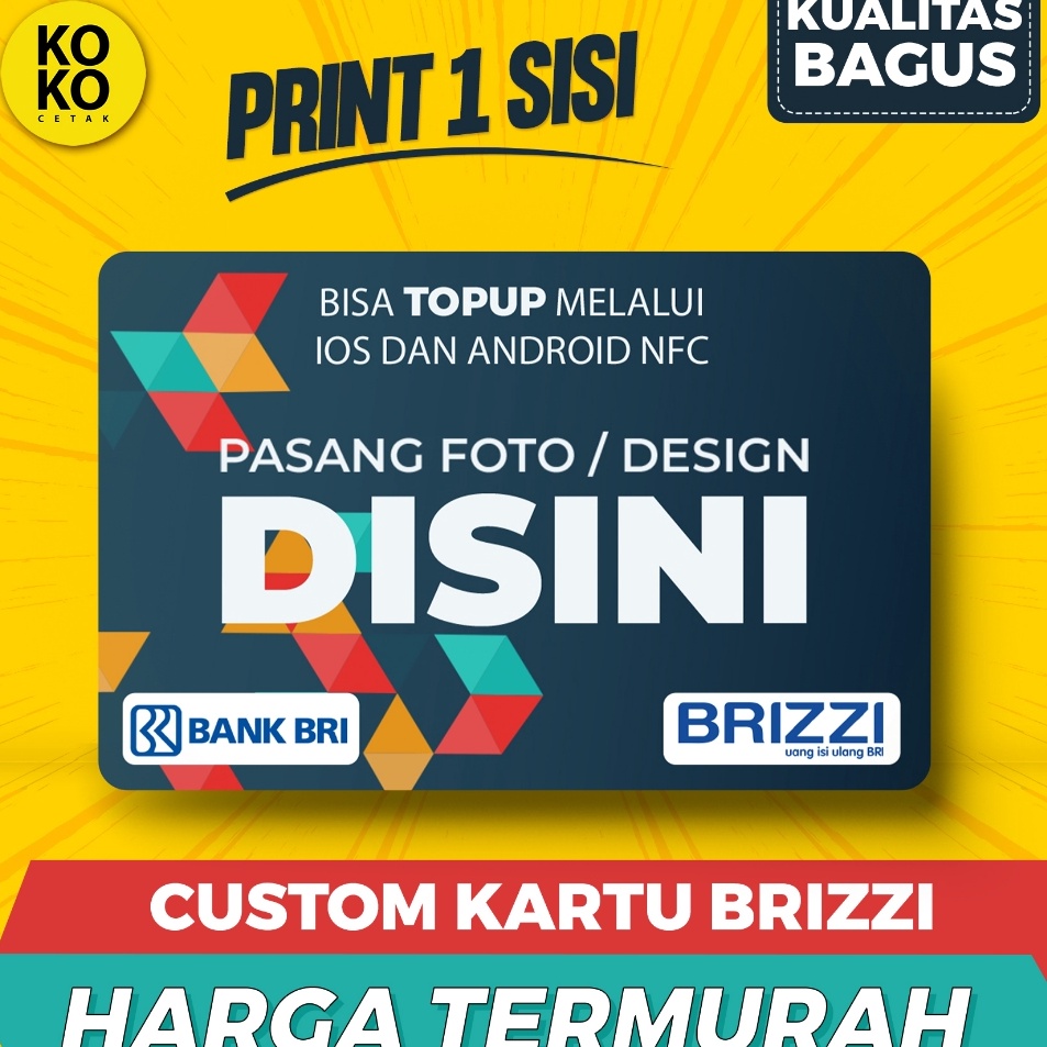 Jual Kartu Etoll BRIZZI custom foto bebas saldo PRINT 1 MUKA BRIZZI ...