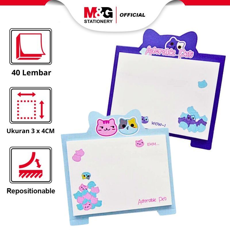 Jual M&G "Adorable Pet" 3"x4" Self-holding Sticky Notes 40 sheets ...