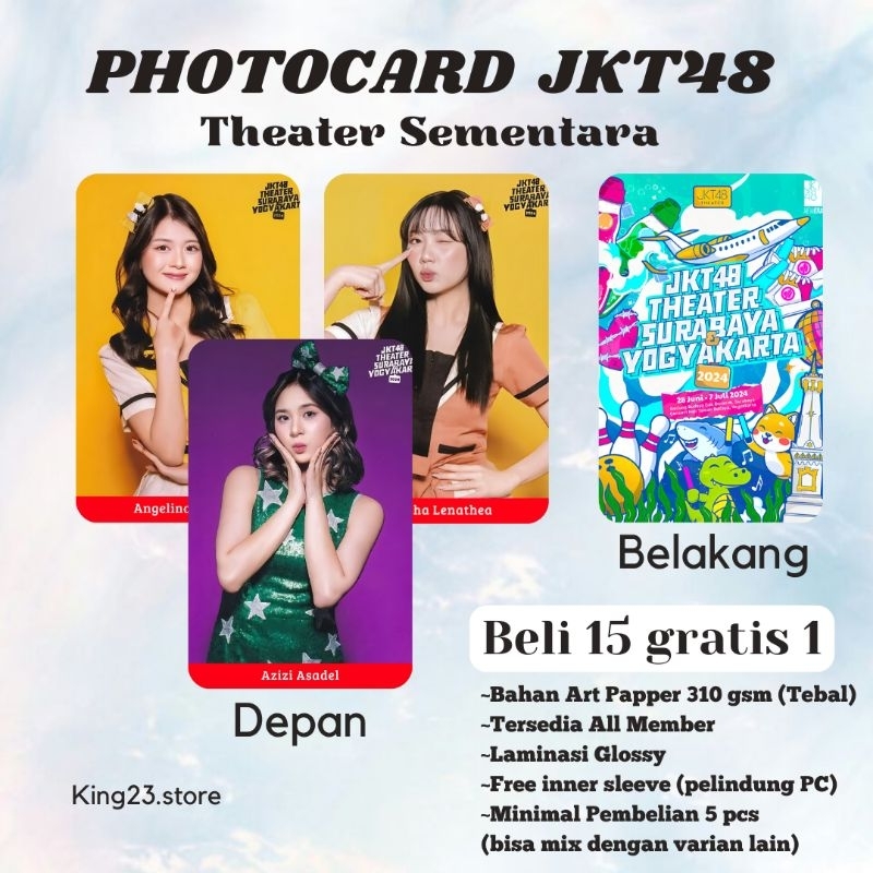 Jual PC JKT48 New Era Edisi Theater Sementara Ramune,RKJ,Surabaya dan Jogja Unofficial Photocard ...