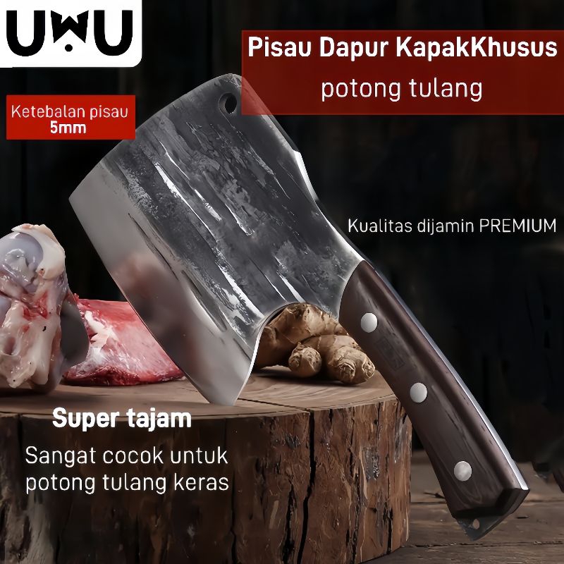 Jual [UwU]Pisau Daging Koki Jepang Golok Potong Sapi Ayam Ikan ...