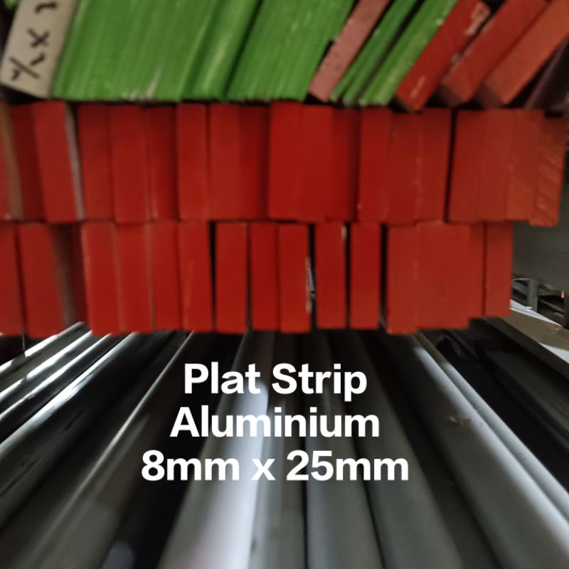Jual Plat Strip Aluminium 8mm x 25mm x 700mm(6063) | Shopee Indonesia