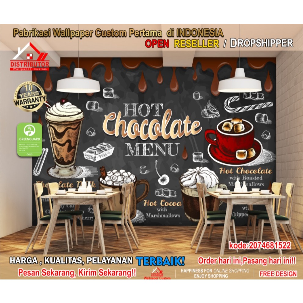 Jual Wallpaper Dinding Custom 3D Tema Coffee | Coffee Shop | Cafe ...