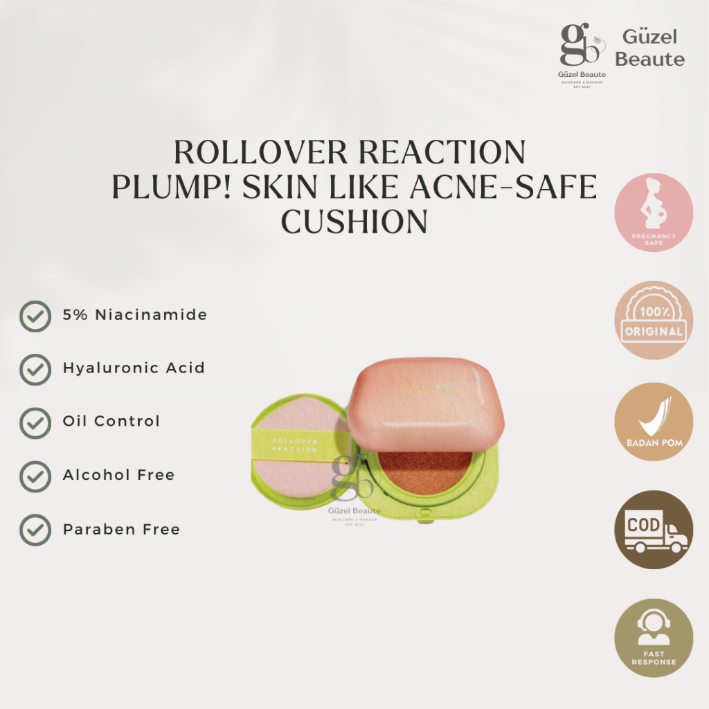 Jual Guzel Rollover Reaction - PLUMP! Skin Like Acne-Safe Cushion with ...