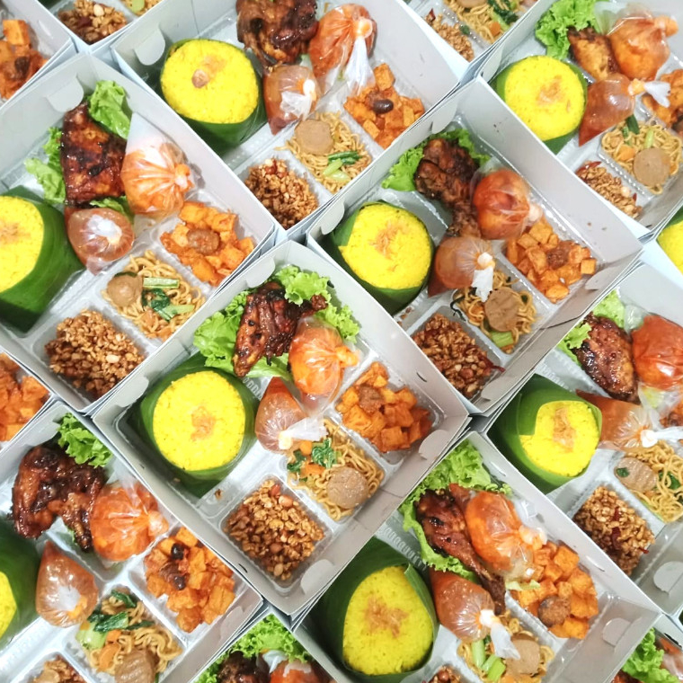 Jual Nasi box / Nasi kotak/ Nasi Kuning/ Nasi Kuning Ayam Bakar / BJ Food & Cake | Shopee Indonesia