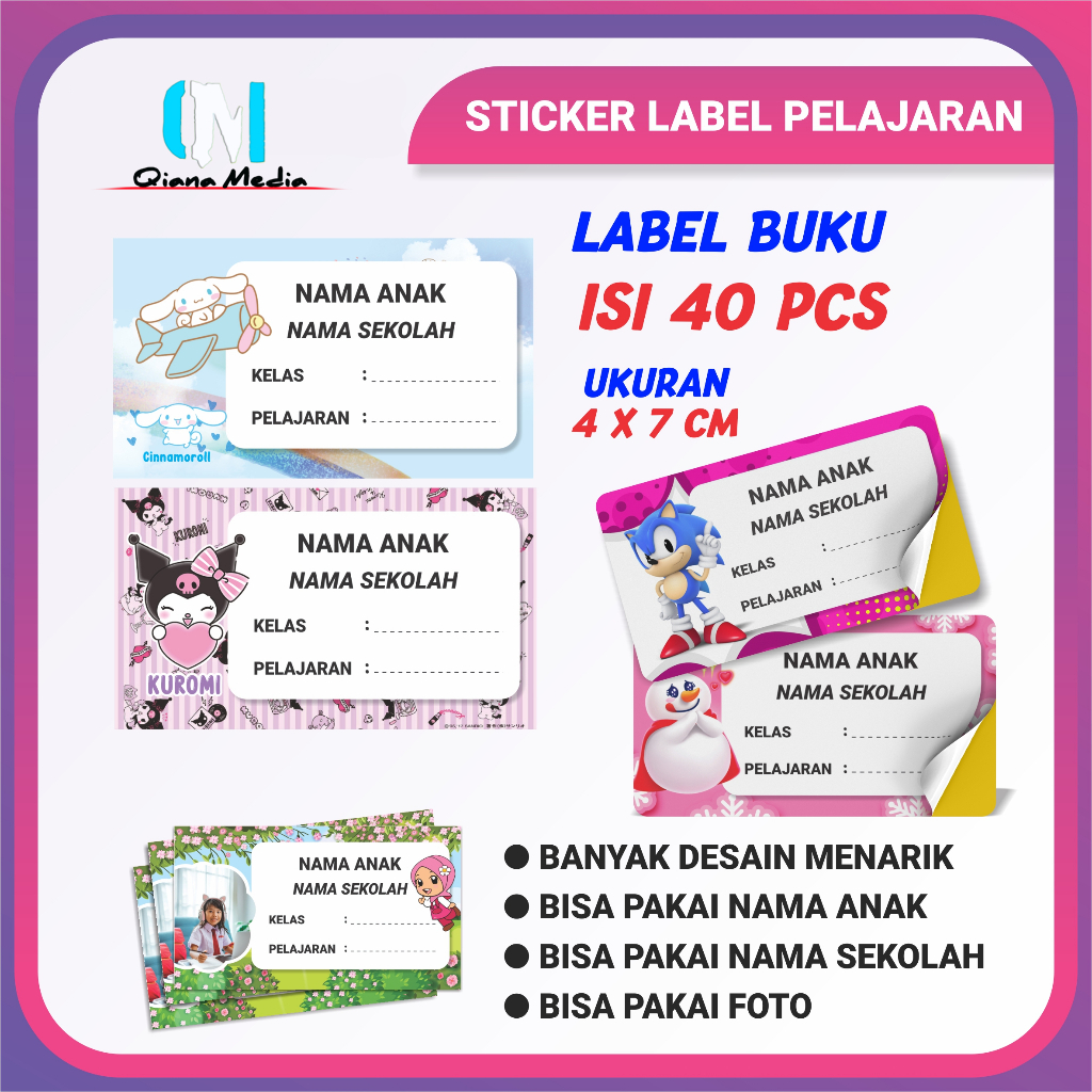 Jual STIKER LEBEL KARAKTER MATA PELAJARAN / STIKER LEBEL MATA PELAJARAN ...