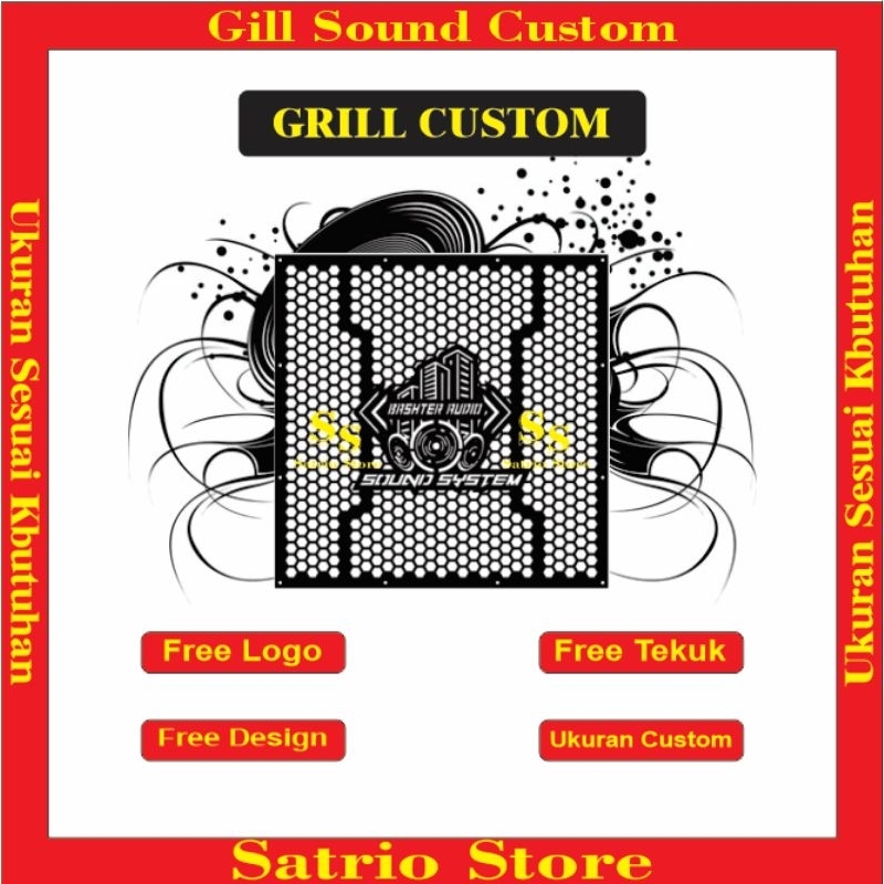 Jual Grill sound system Custom ukuran 68 x 50 cm + brecket t24 2 mm ...