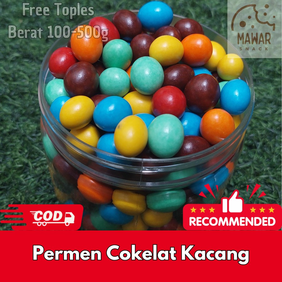 Jual Permen Cokelat Warna warni 100gram biskuit bola warna warni - 500g ...