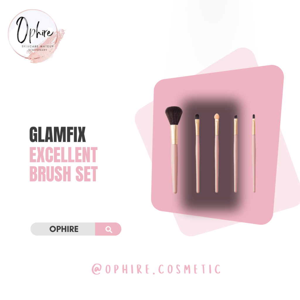 Jual GLAMFIX [5pcs] Rose Blossom Excellent Brush Set Make Up _ Set Kuas ...
