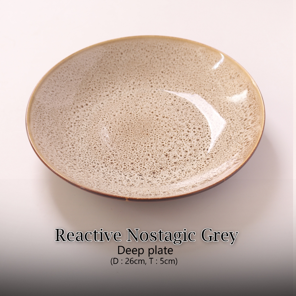 Jual NATE Reactive Nostalgic Brown Tableware/Pasta plate/Salad plate ...