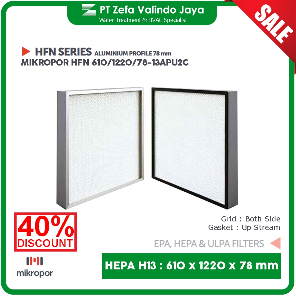 Jual HEPA Filter H13 MIKROPOR 610 x 1220 x 78 mm | Shopee Indonesia