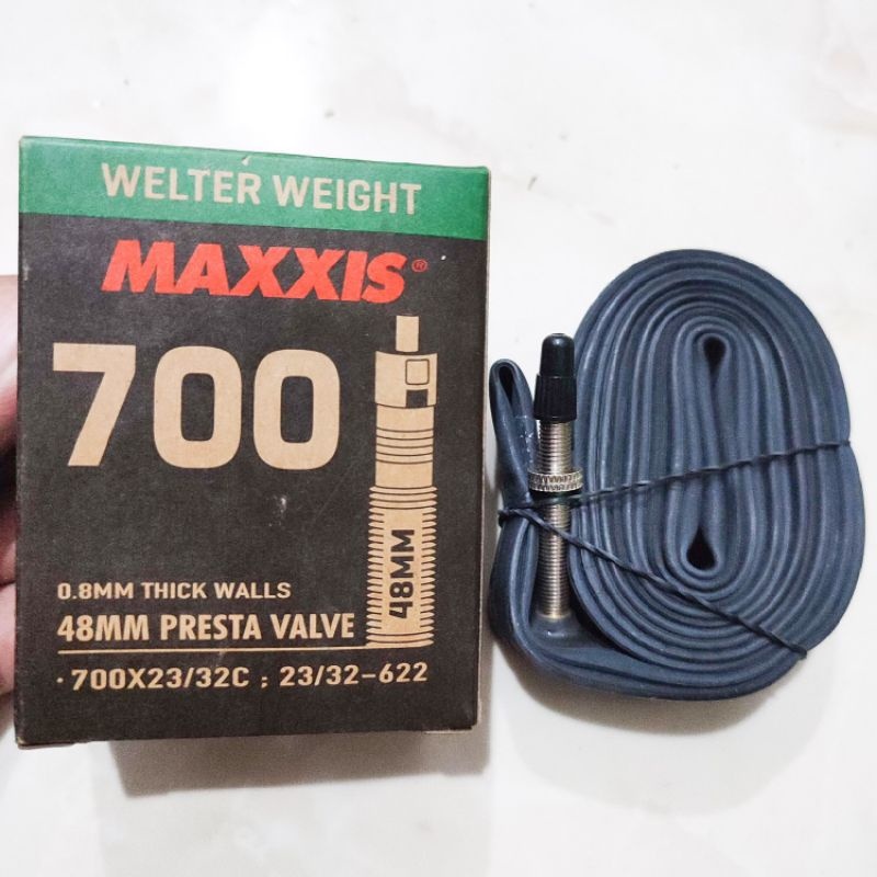 Jual Ban Dalam Sepeda Maxxis 700c Ukuran 700x23 - 700x25 - 700x28 Bisa Sampai 700x32 Pentil ...
