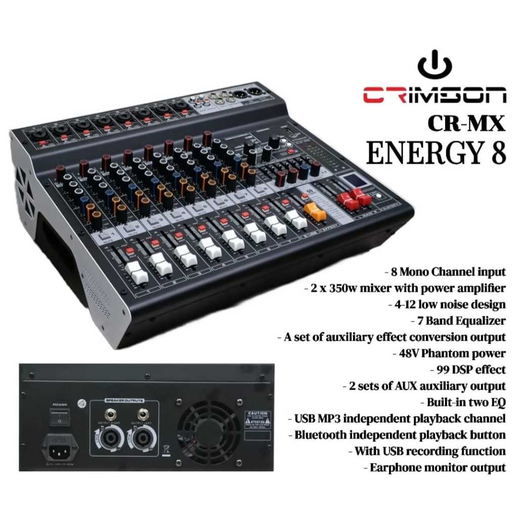 Jual Power Mixer Crimson CR MX Energy 8 700watt 8 Channel Original Crimson CR-MX Energy8 Energy ...