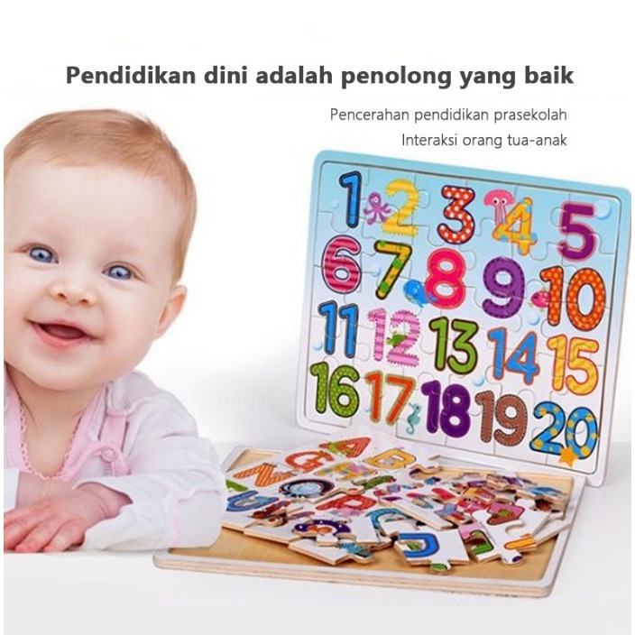 Jual Puzzle Mainan Edukasi Anak ABC Alphabet Huruf Number Nomor Animal ...