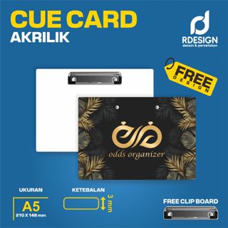 Jual UKURAN A5 CUE CARD / Q CARD MC, PEMBAWA ACARA BAHAN AKRILIK TEBAL ...