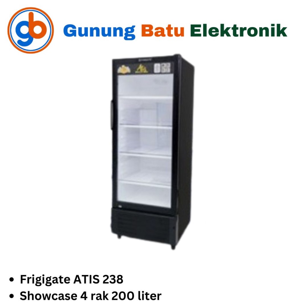 Jual Frigigate Showcase 200 liter ATIS 238 Black Edition | Shopee Indonesia