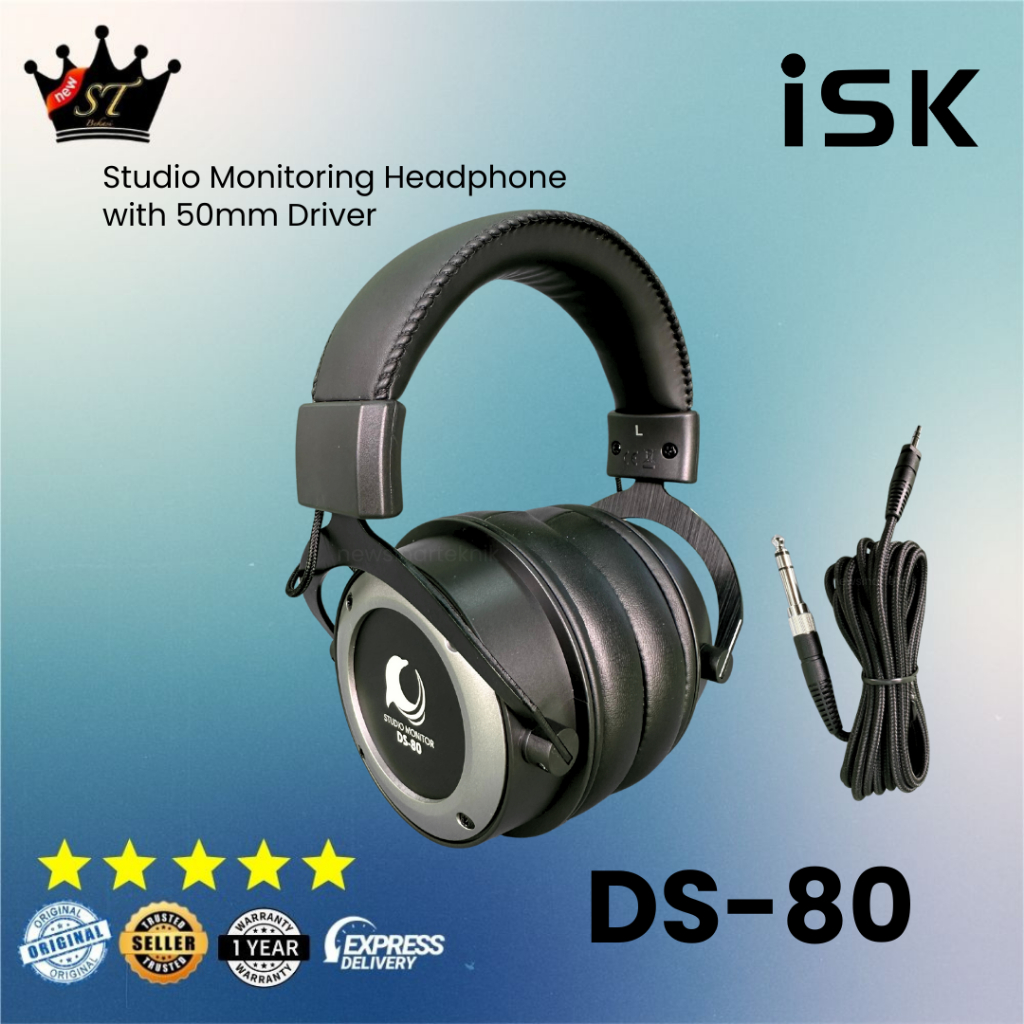 Jual ISK DS-80 DS80 Headphone Recording Studio Monitoring Live Mixing Mastering Rekaman Headset ...