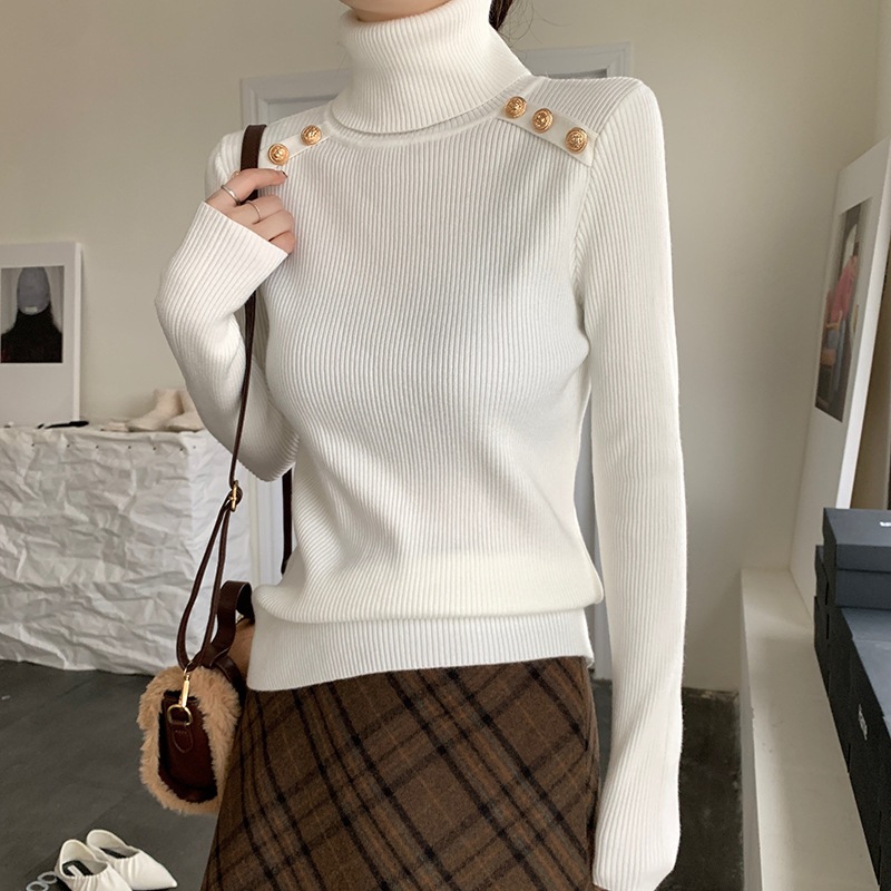 Jual Kaos Inner Rajut Wanita Rajut Lengan Panjang | Manset Turtleneck ...