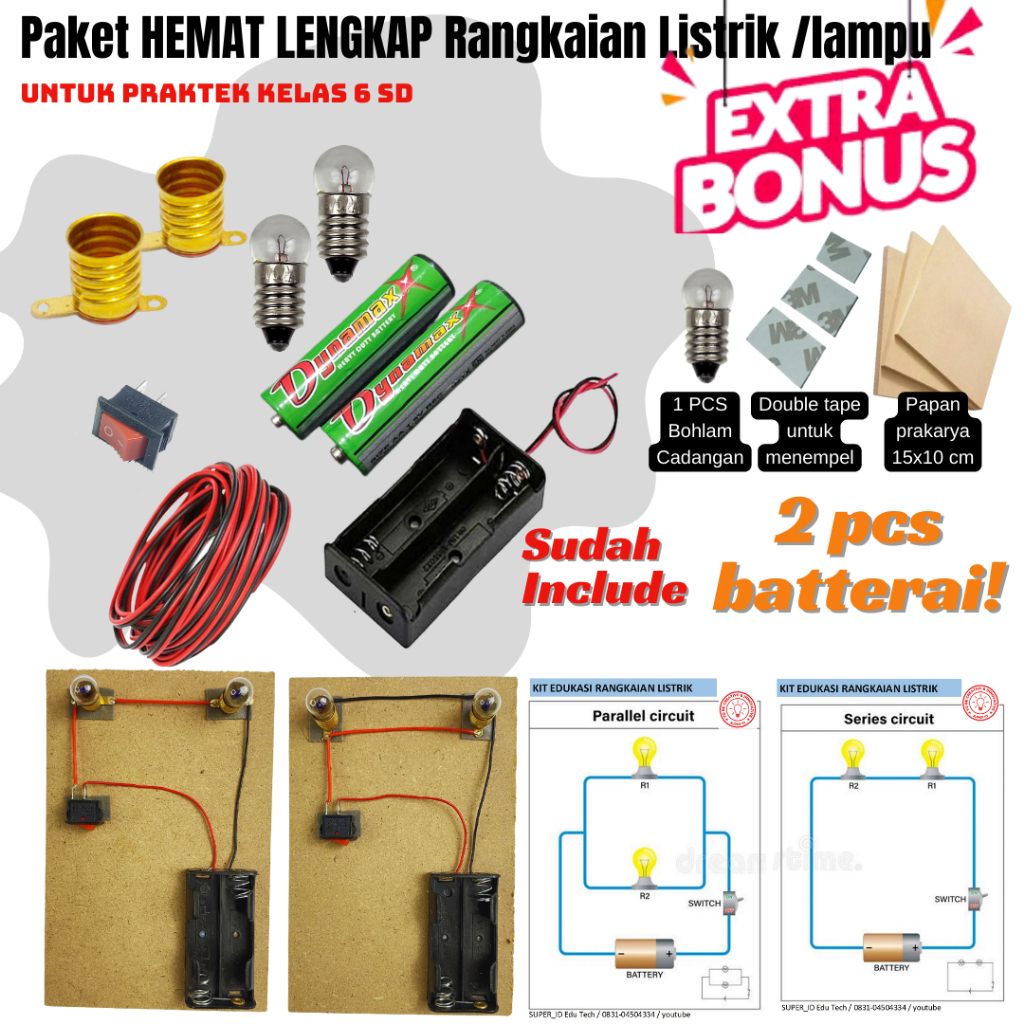 Jual KRL-001 Paket Hemat Rangkaian lampu seri dan lampu paralel untuk ... Jual KRL-001 Paket Hemat Rangkaian lampu seri dan lampu paralel untuk ...