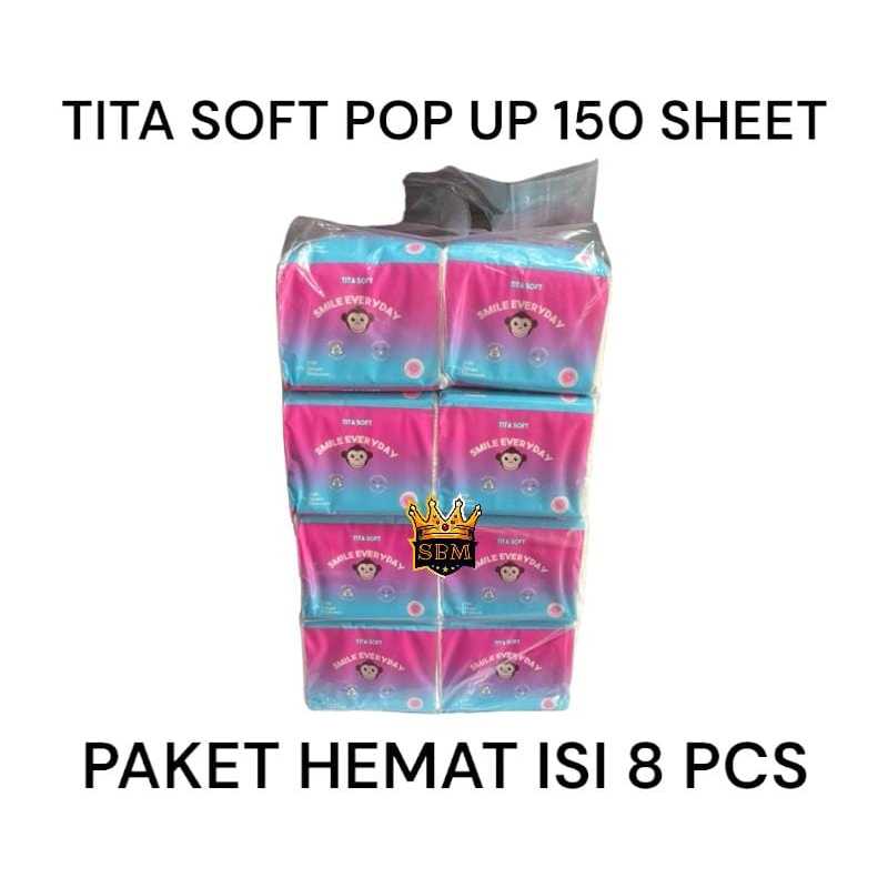 Jual PAKET 8 PAX ~ SBM ~ Tissue TISU tita soft pop up 150 sheet ...