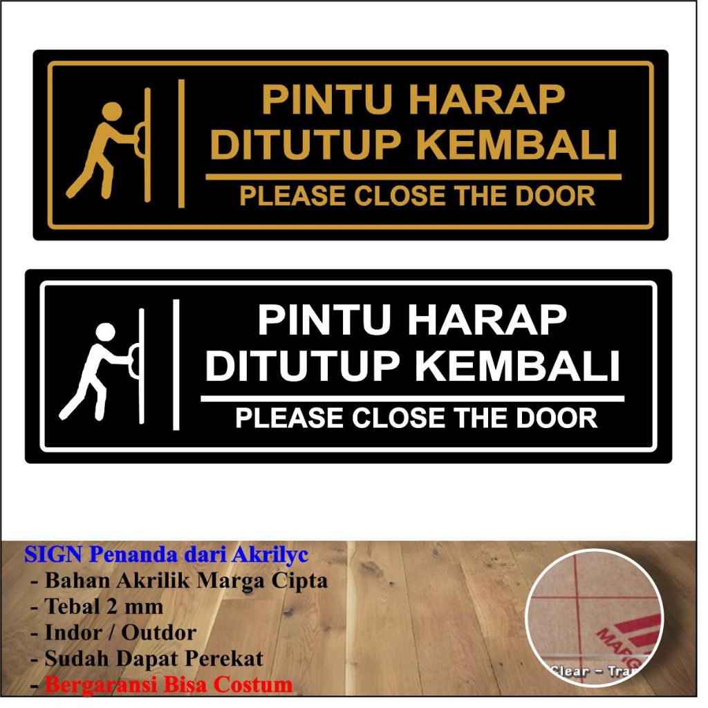 Jual AKRILIK PINTU HARAP DITUTUP KEMBALI STIKER ACRYLIC BERKUALITAS ...
