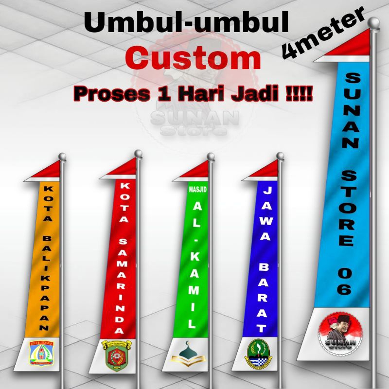 Jual Bendera Umbul umbul Custom Jumbo 4meter ( Premium ) | Shopee Indonesia