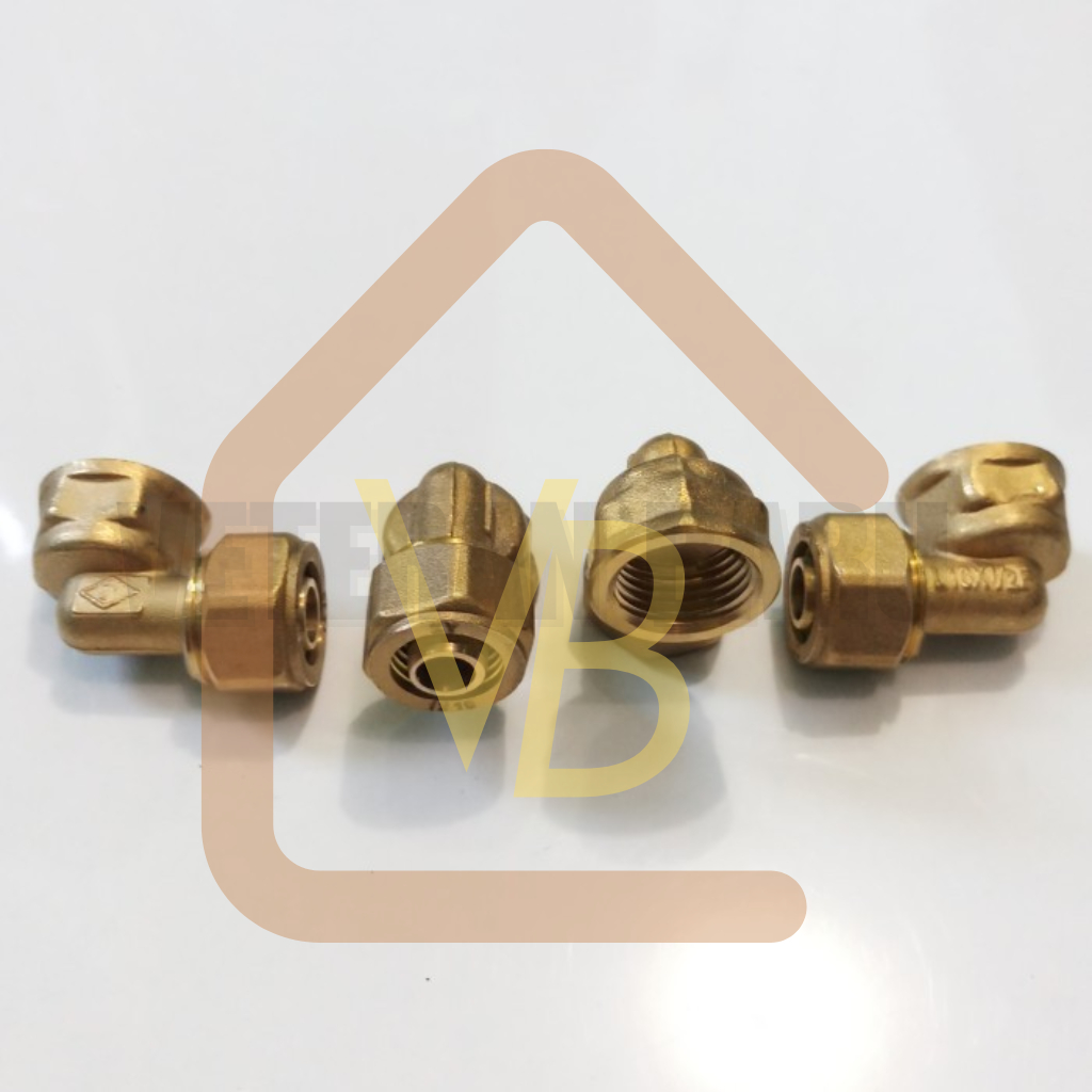 Jual KNEE KENIE DRAT DALAM AIR PANAS KUNINGAN 1/2" Knie 1216x1/2" Sambungan L Elbow Selang Air ...