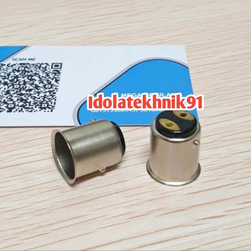Jual harga per / 100pcs Socket bayonet lampu rem senja motor 2pin soket ...