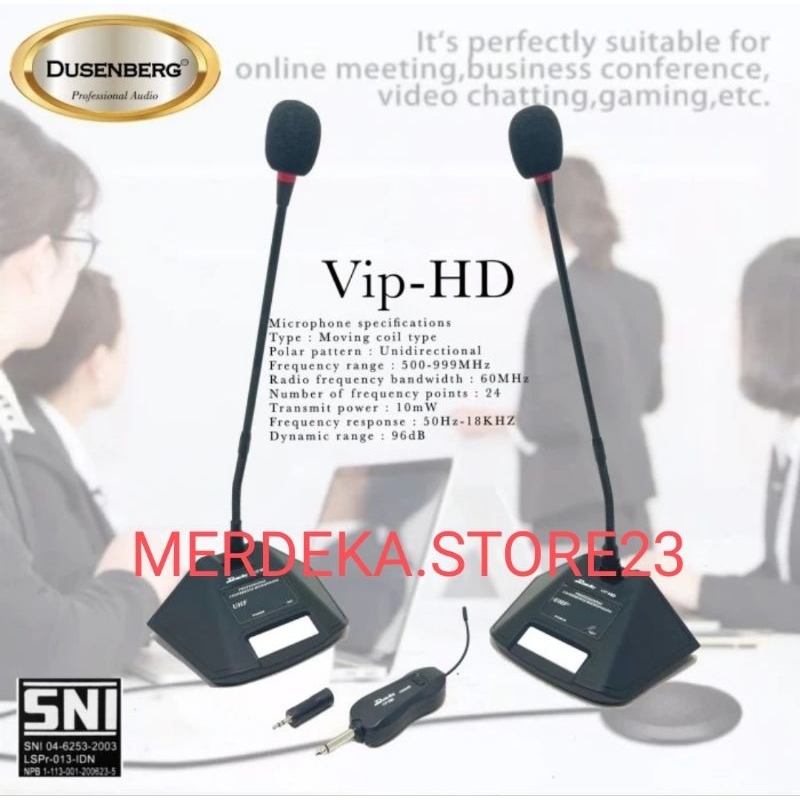 Jual MICROPHONE WIRELESS CONFERENCE / PODIUM DUSENBERG VIP HD / 2 MIC ...