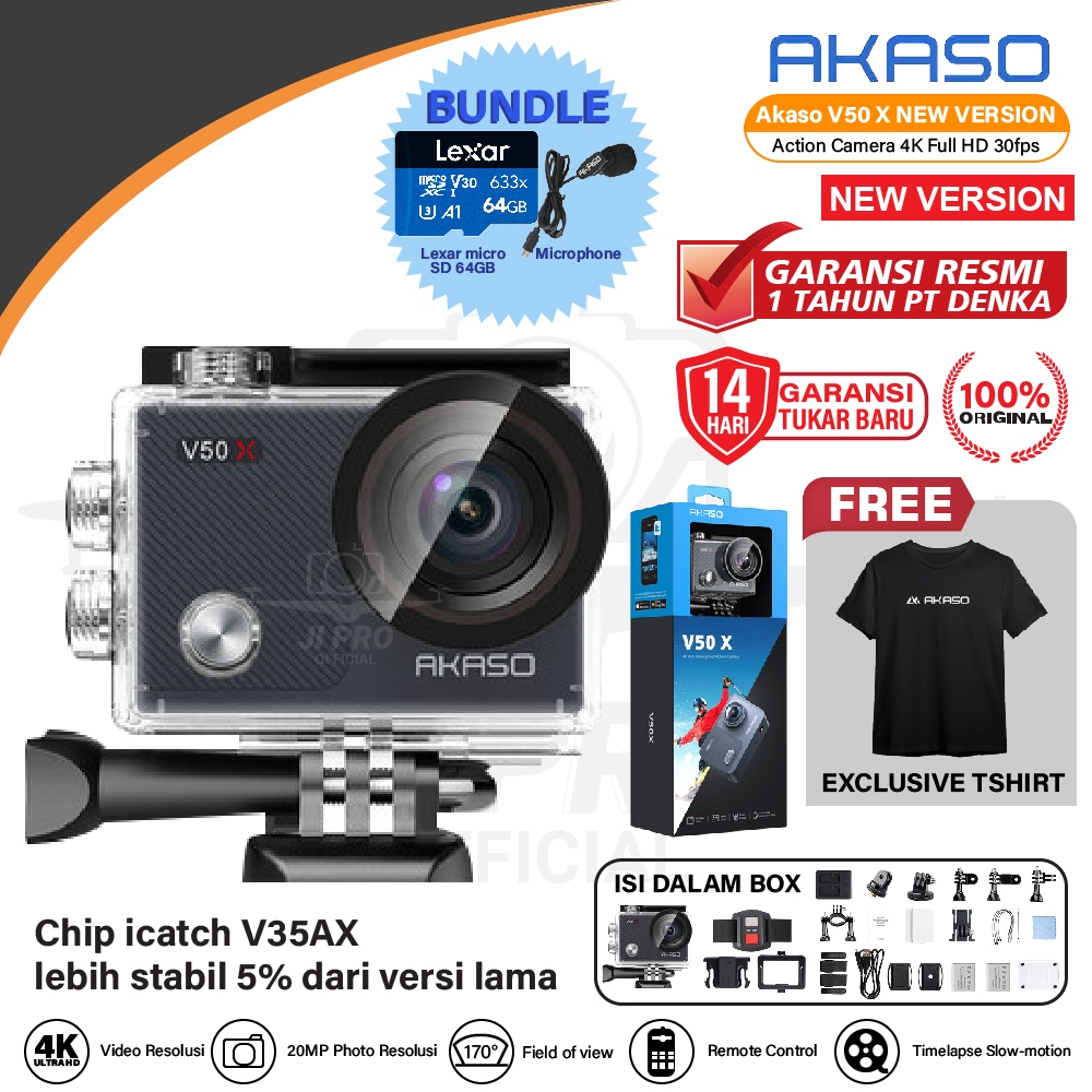 Jual Akaso V50X Cube 4K Action Cam Camera New Version - V50 X / V 50X ...