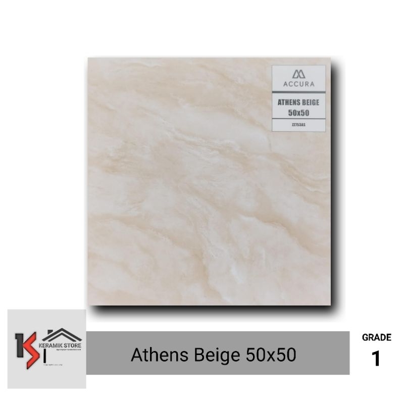 Jual keramik lantai 50x50 glossy cream corak / keramik 50x50 lantai ...