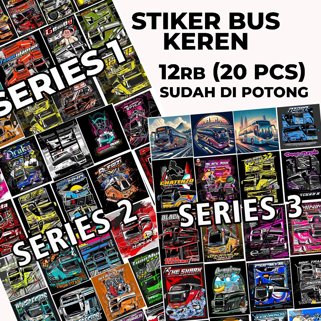 Jual Stiker Bus Terbaru komplit (12rb 20 pcs ) sudah di potong Basuri ...