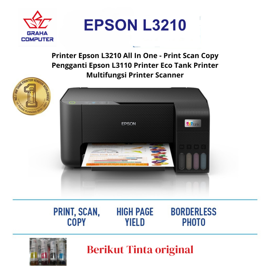 Jual Printer Epson EcoTank L3210 Print,Scan,Copy - Include Tinta Asli ...