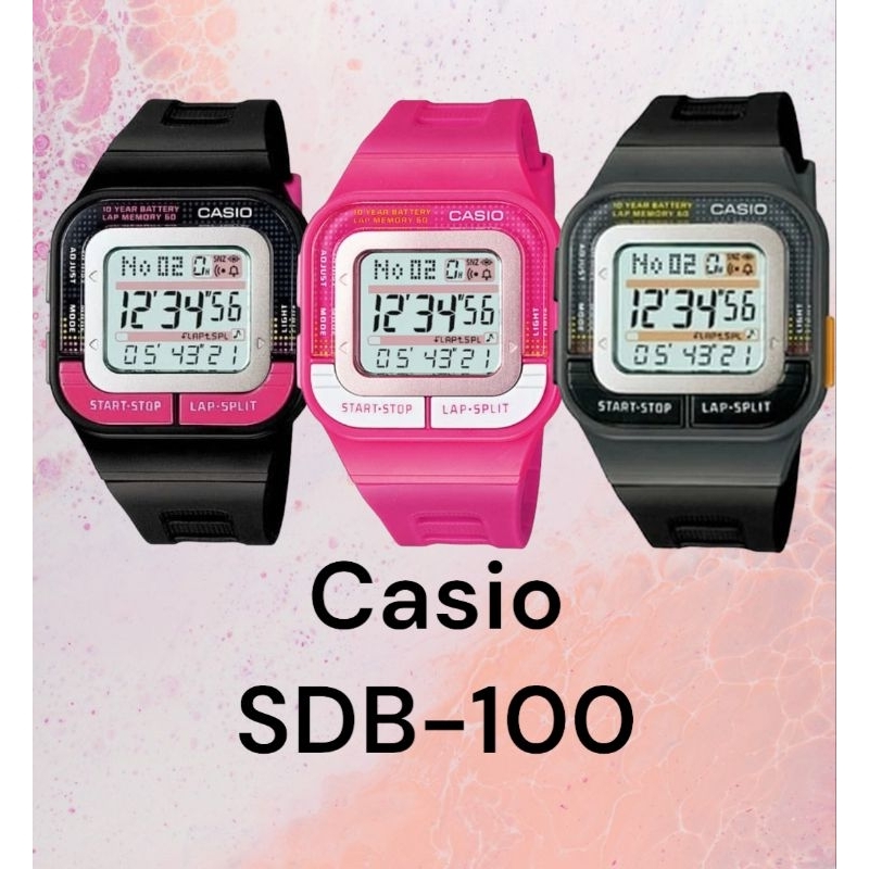 Jual Jam Tangan Wanita Casio SDB-100 SDB 100 Tali Karet / Rubber | Shopee Indonesia
