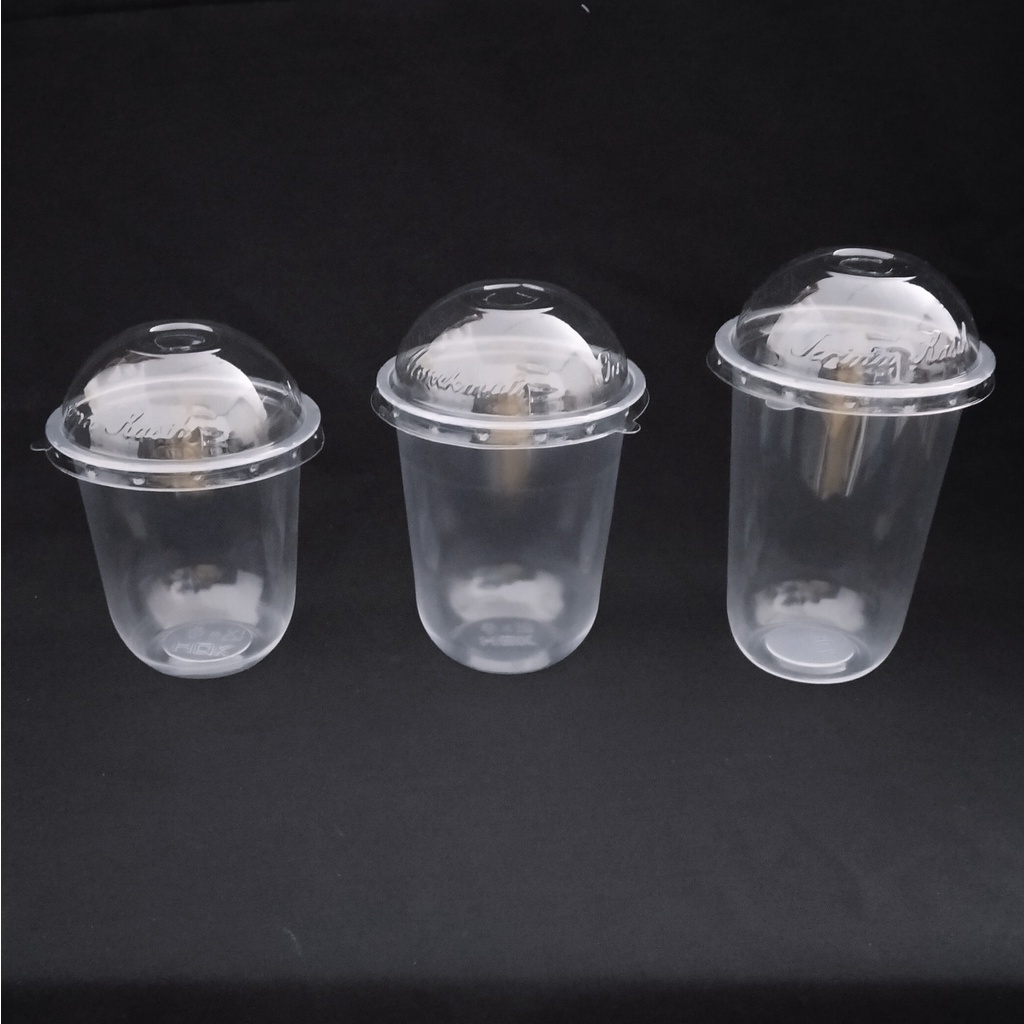 Jual HIGH QUALITY Lid Dome Gelas Plastik Cembung Polos Bening/ Penutup ...