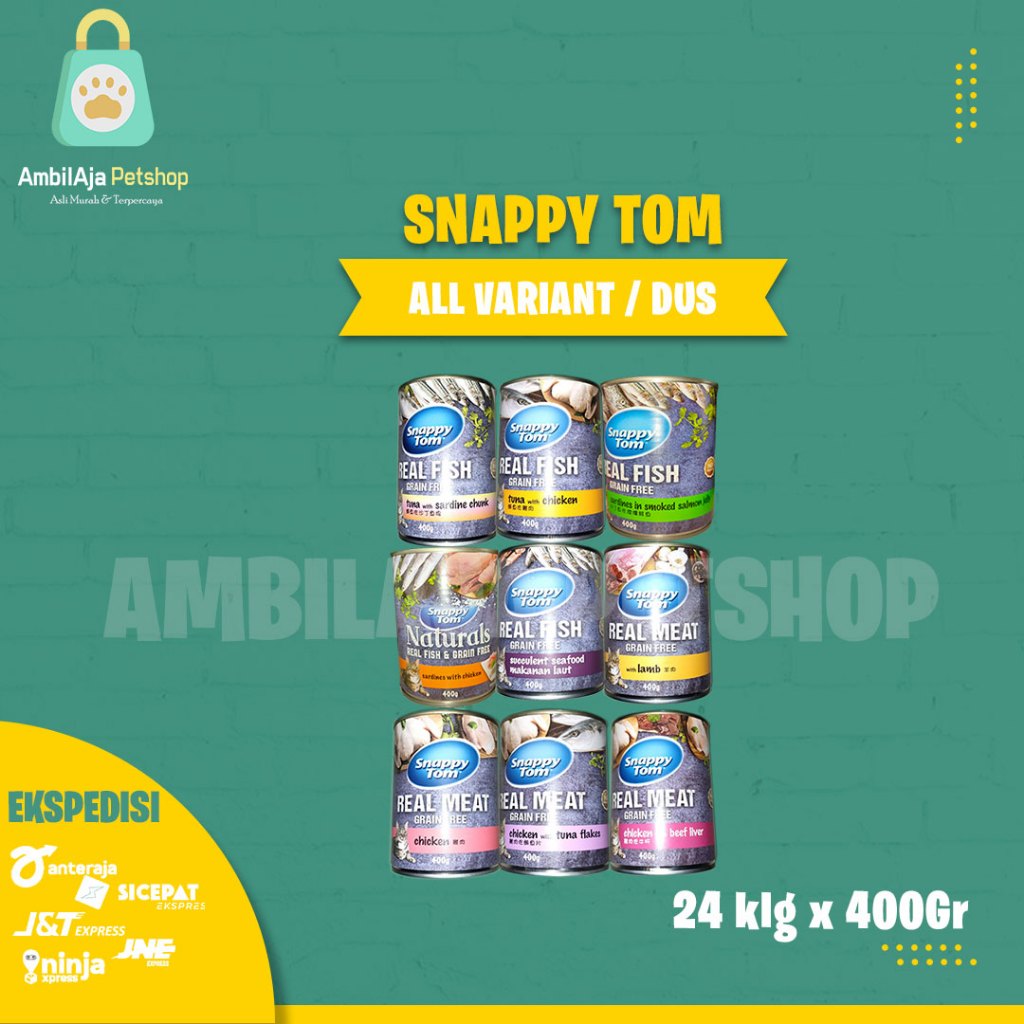 Jual SNAPPY TOM Makanan Kucing kaleng Snappy Tom 400g All Varian 1dus ...