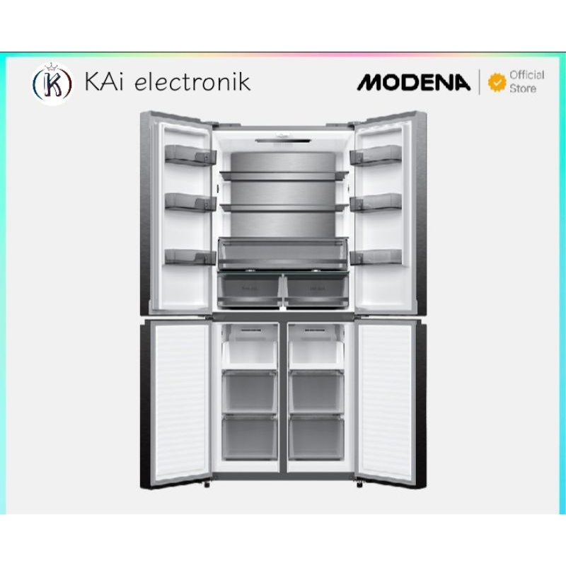 Jual MODENA 4 pintu kulkas side by side inverter RF4310 black glass ...