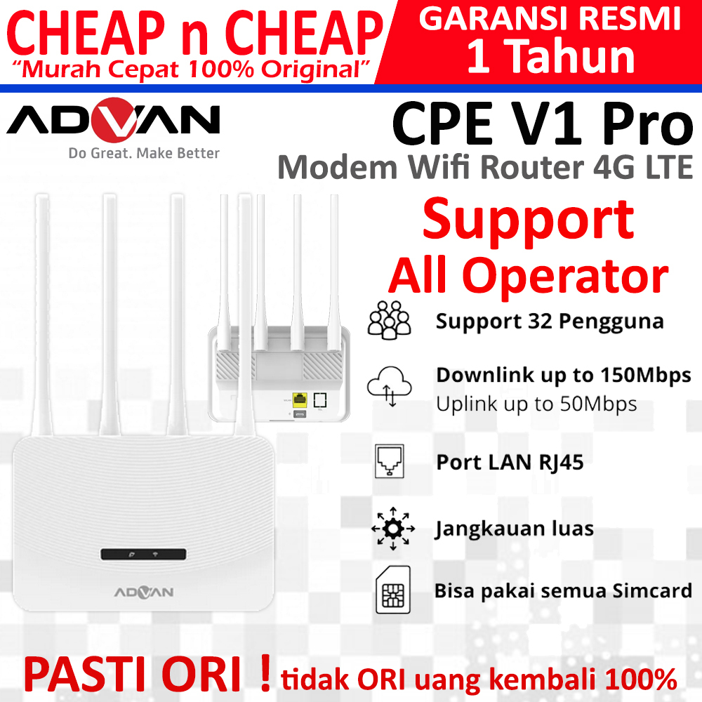 Jual Advan CPE V1 Pro Modem WiFi 4G LTE Unlock All Operator Router ...