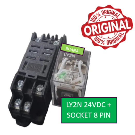 Jual Relay LY2N 24VDC + socket - 8 PIN / LY2N 24V DC / LY2 24VDC | Shopee Indonesia