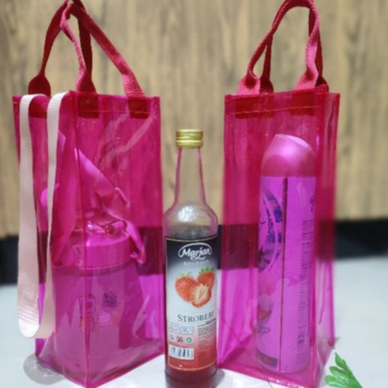 Jual tas botol 2 liter mika warna size 12 x 12 x 33 cm tali webbing ...