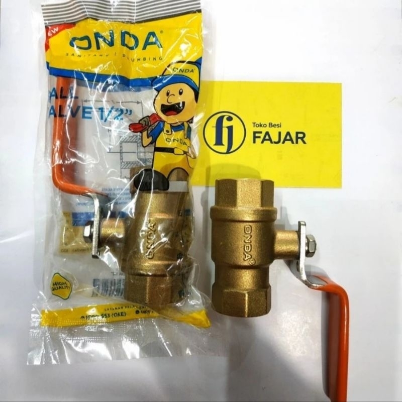 Jual Ball valve ONDA 1/2 inch stop kran stopkran kuningan untuk air ...