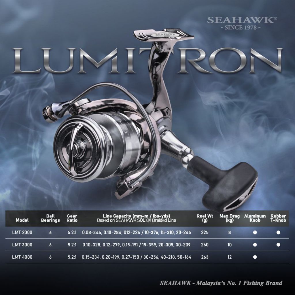 Jual Reel Spinning Seahawk Lumitron 2000 3000 4000 | Shopee Indonesia