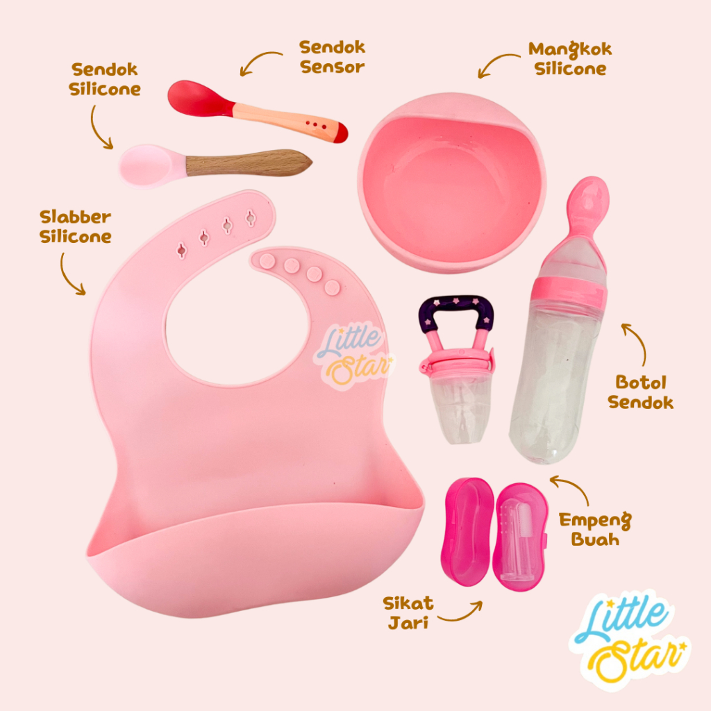 Jual LS 7in1 Newborn Baby Feeding Set Silicone Peralatan Mpasi Bayi ...