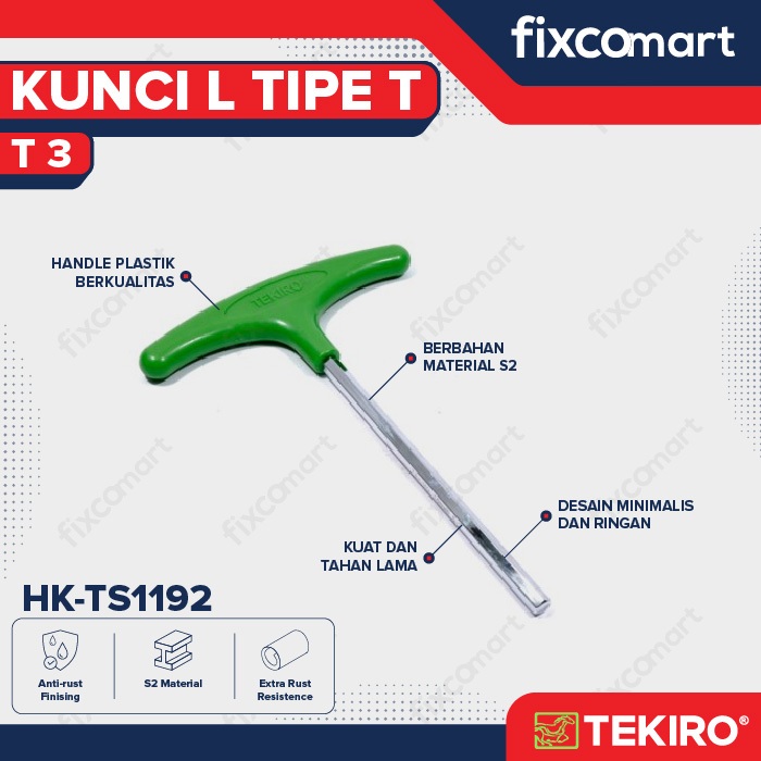 Jual Tekiro T Shape Hex T3 / Kunci L Model T | Shopee Indonesia