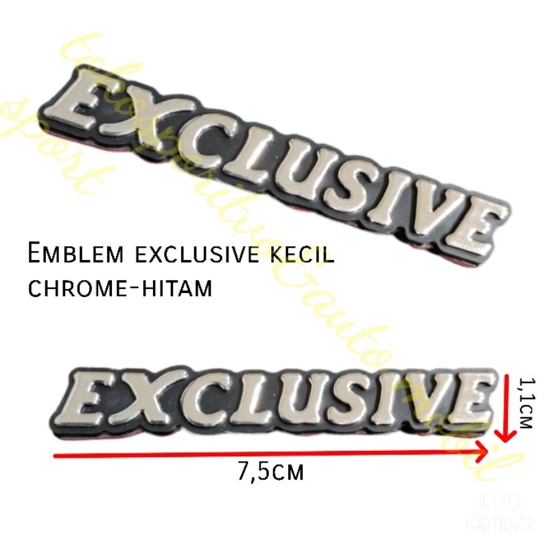 Jual Emblem Logo stiker Tulisan Lambang Huruf Exclusive EXCLUSIVE kecil ...
