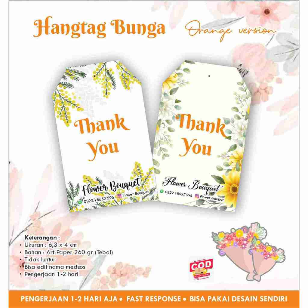 Jual [25 pcs] Hangtag Flower / Bunga / Price Tag / Label ORANGE version ...