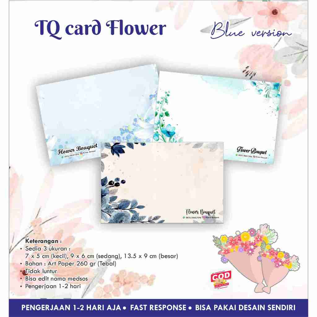 Jual [40 pcs] TQ Card Flower / Bunga / Thank You Card / Kartu Ucapan ...