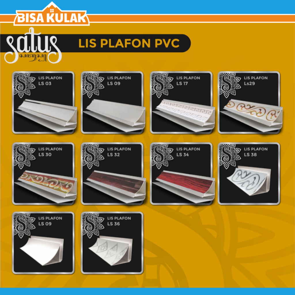 Jual Lis dan Sambungan Plafon PVC 4 meter / Lis Plavon PVC minimalis / Lis Plavon PVC Glossy ...