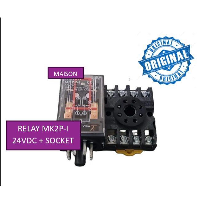 Jual Relay MK2P-I 24VDC + socket | mk2p 24 vdc 8 PIN | Shopee Indonesia