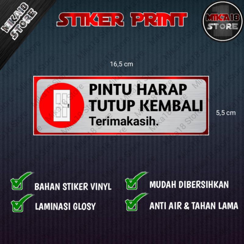Jual STIKER PINTU HARAP TUTUP KEMBALI | Shopee Indonesia